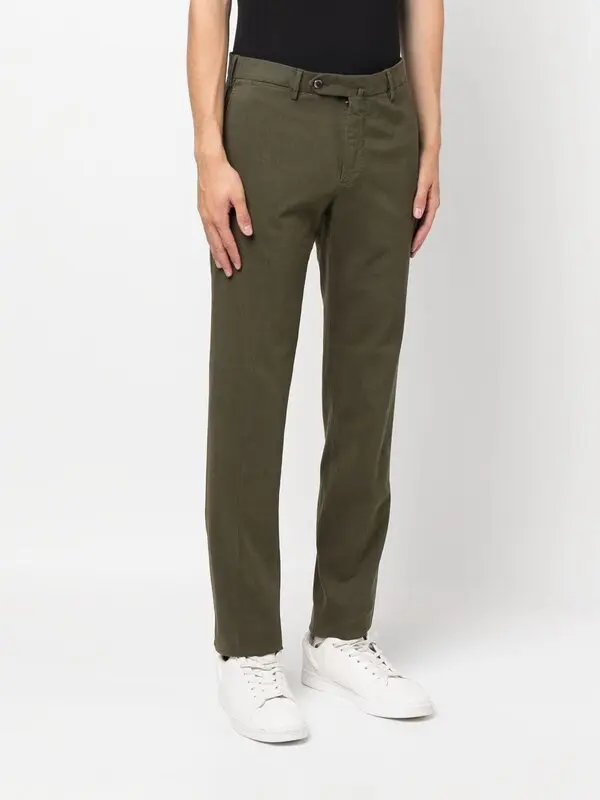 PT TORINO Mid-rise Straight-leg Trousers - Green