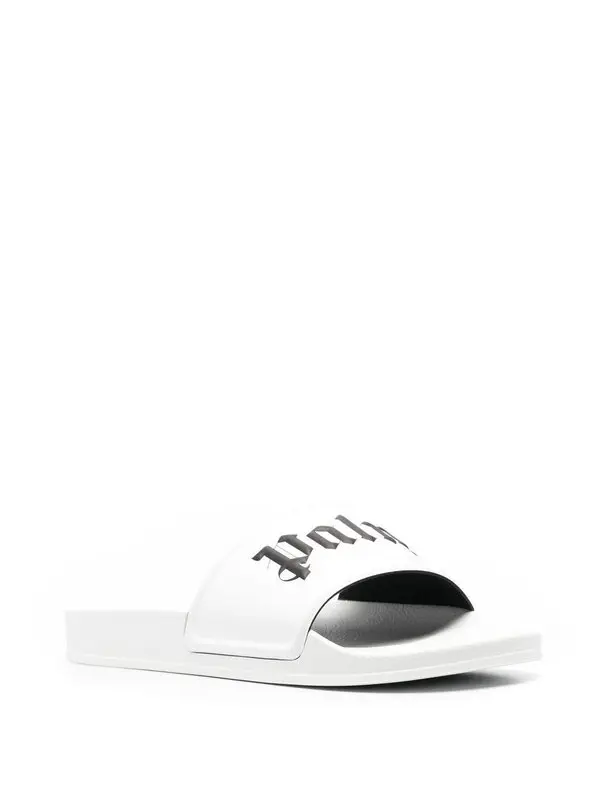 Palm Angels Logo-print Slides - White