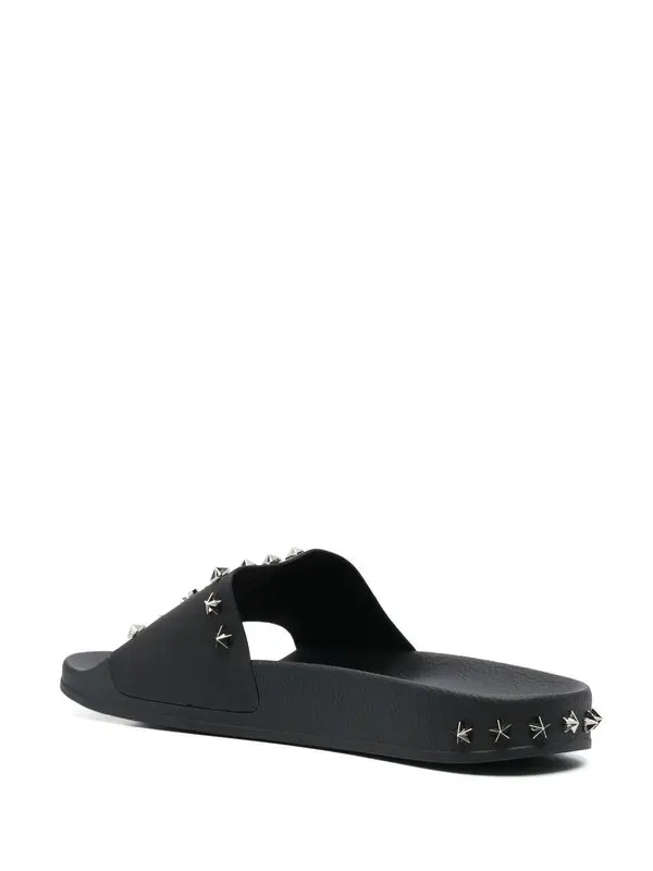 Philipp Plein Gothic Studded Slides - Black