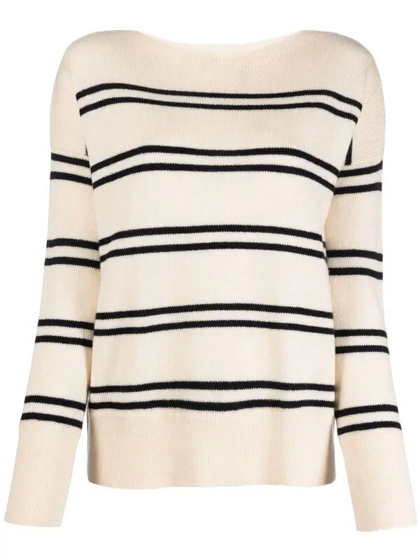 Vince Striped Crew-neck Jumper - Neutrals