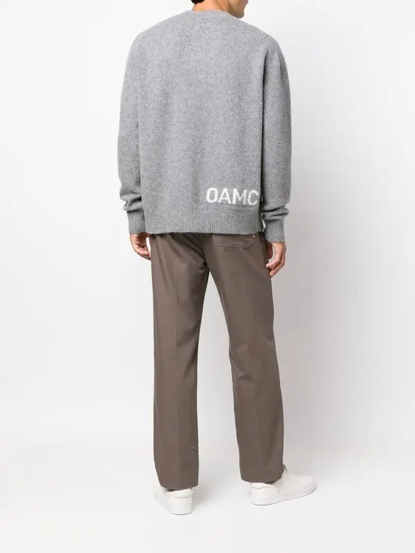 OAMC Intarsia-knit Logo Wool-blend Jumper - Grey