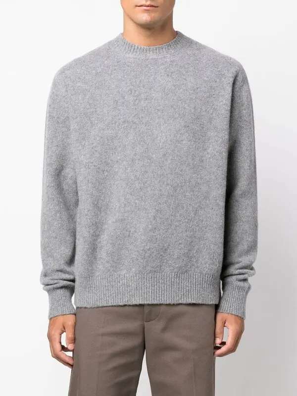 OAMC Intarsia-knit Logo Wool-blend Jumper - Grey