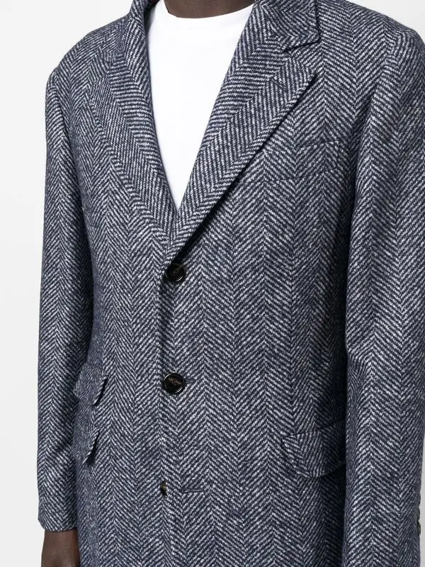 Brunello Cucinelli Herringbone-pattern Midi Coat