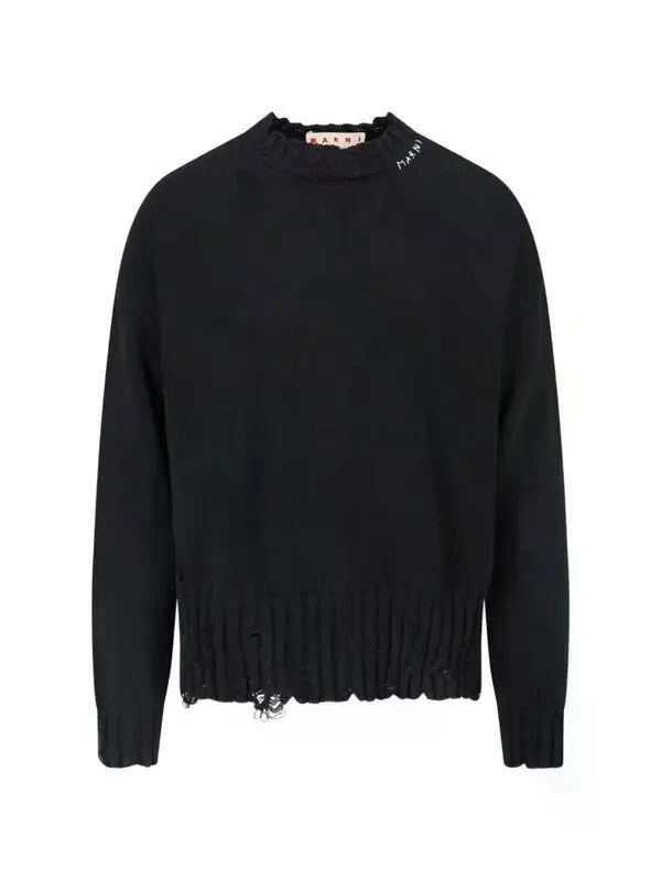 Marni Twisted Crew-neck Jumper - Black