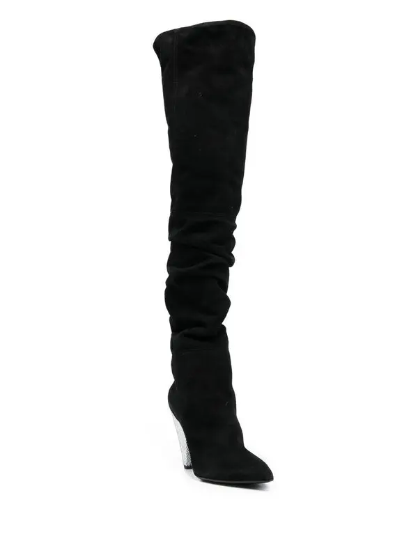 Philipp Plein Ruched Knee-high Boots
