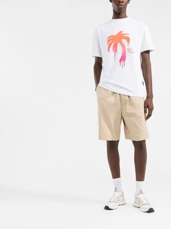 Palm Angels Palm Tree-print Cotton T-shirt - White