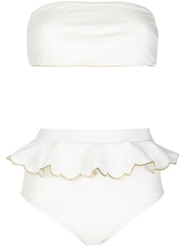 Zimmermann Ruffle-detailed Bandeau Bikini