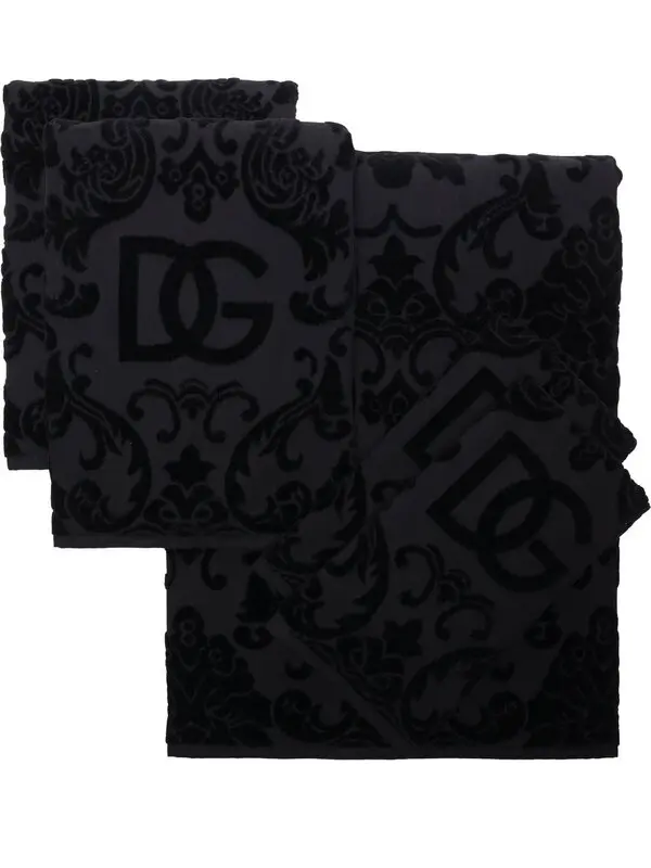 Dolce & Gabbana Terry Cotton Towels - Black