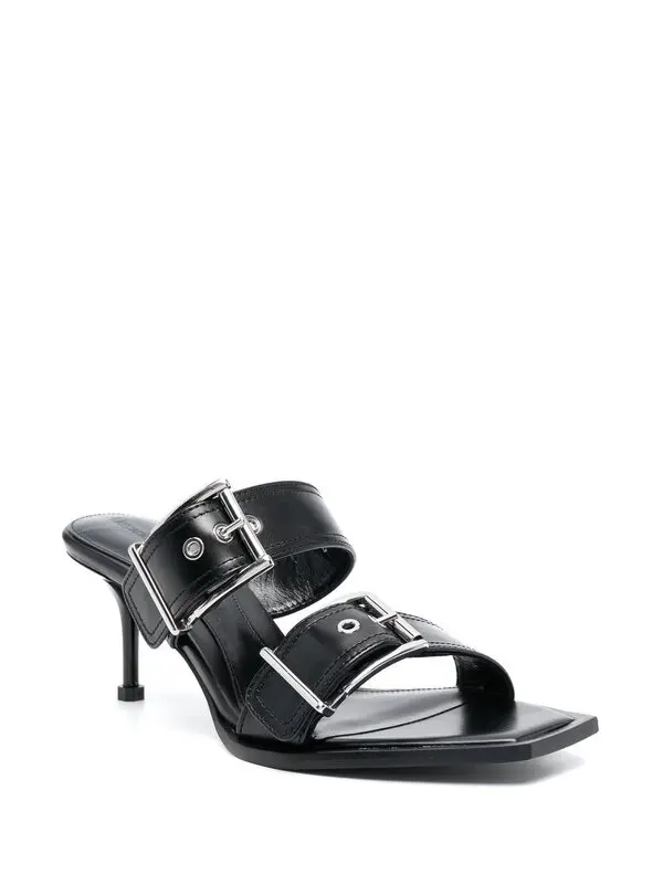 Alexander McQueen 75mm Leather Buckled Sandals - Black