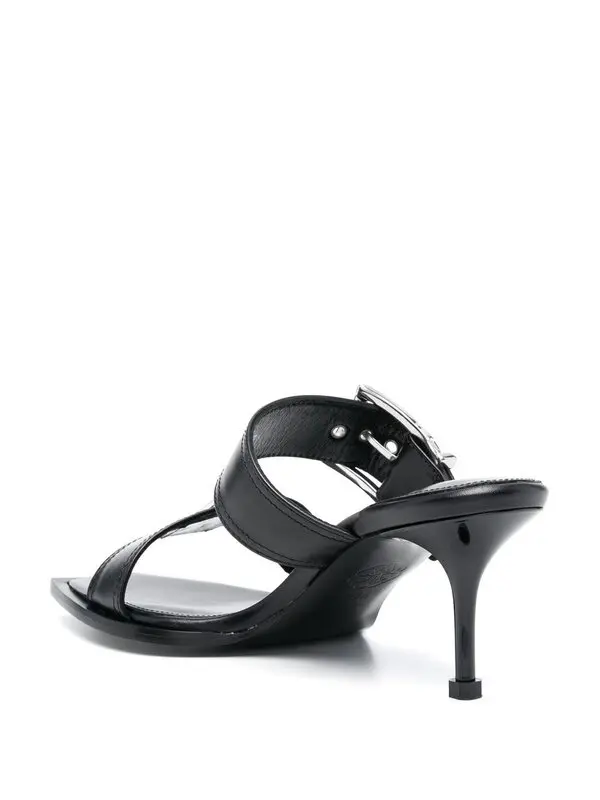 Alexander McQueen 75mm Leather Buckled Sandals - Black