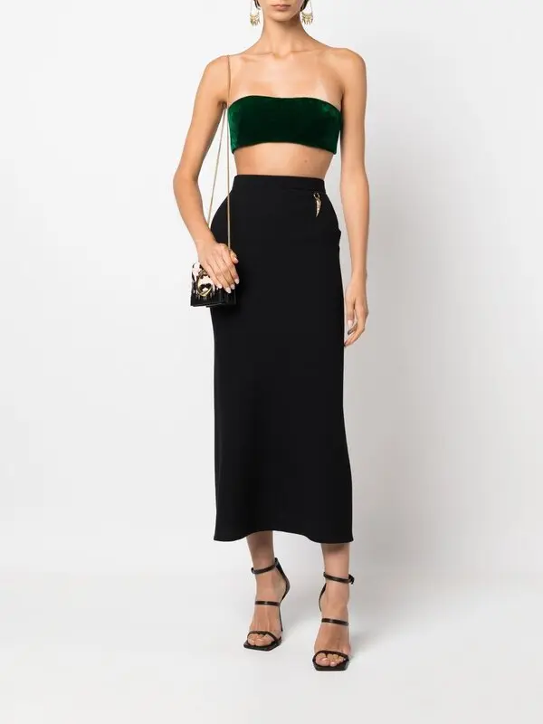 Roberto Cavalli Strapless Cropped Top - Green