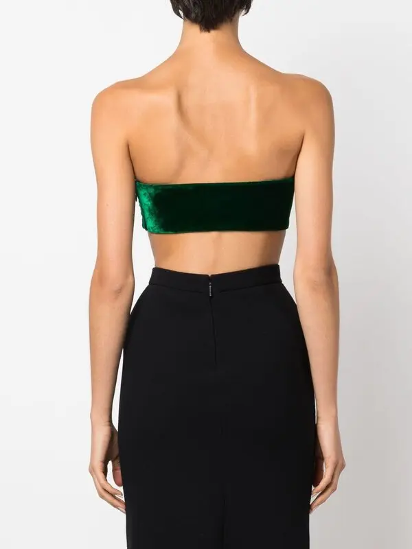 Roberto Cavalli Strapless Cropped Top - Green