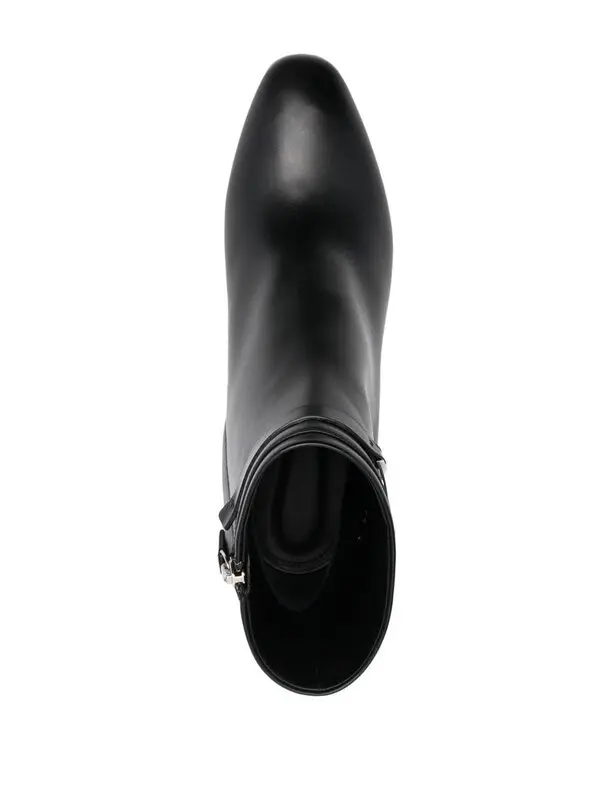 FERRAGAMO Vara Chain Leather Ankle Boots