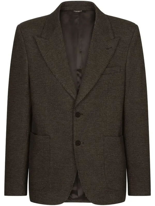 Dolce & Gabbana Glen-plaid Single-breasted Blazer - Grey