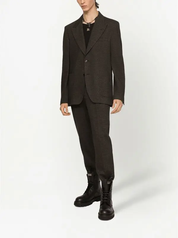 Dolce & Gabbana Glen-plaid Single-breasted Blazer - Grey
