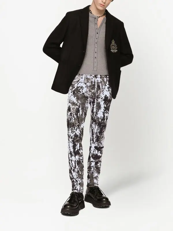 Dolce & Gabbana Heraldic-patch Single-breasted Blazer