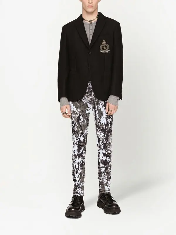Dolce & Gabbana Heraldic-patch Single-breasted Blazer