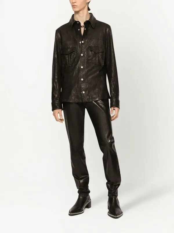 Dolce & Gabbana Leather Button-up Shirt