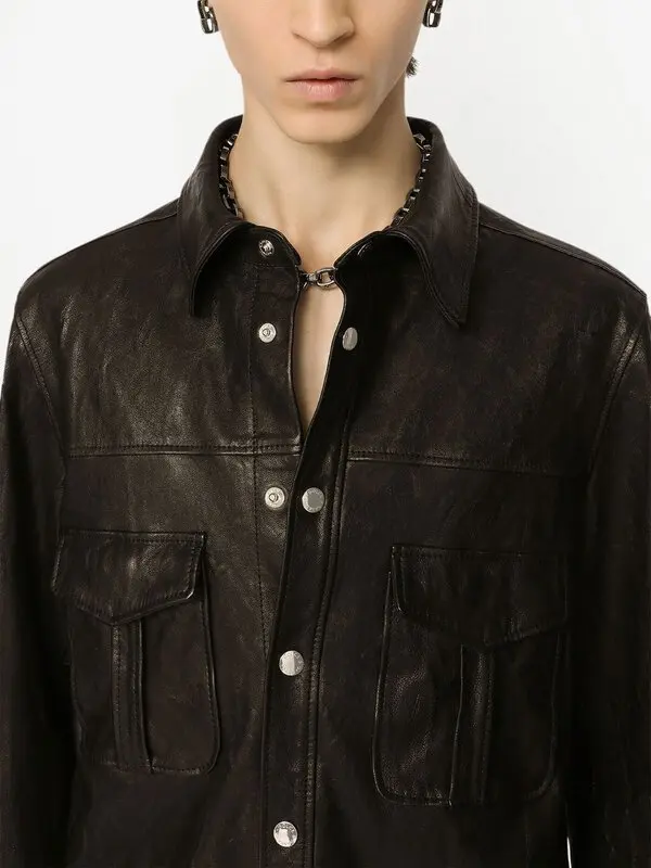 Dolce & Gabbana Leather Button-up Shirt