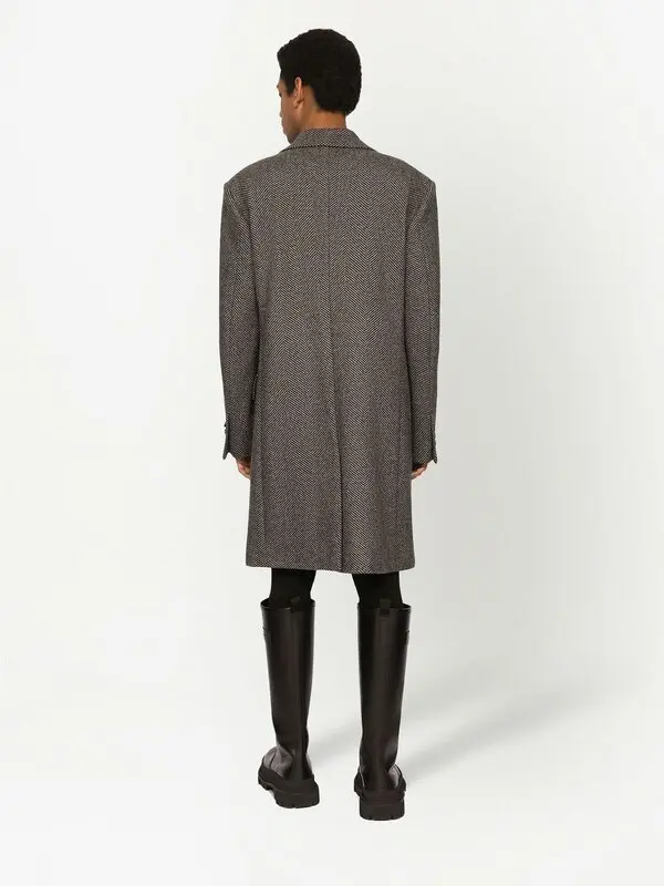 Dolce & Gabbana Herringbone-pattern Single-breasted Coat