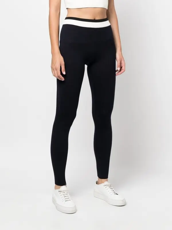 JIL SANDER Contrast-stripe Knitted Leggings