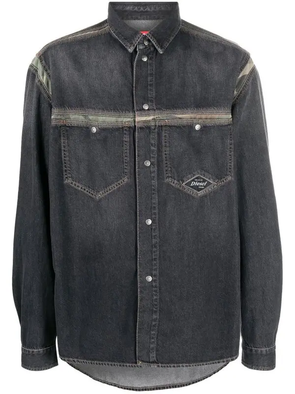 DIESEL® D-hor-fs Camouflage-print Shirt - Black