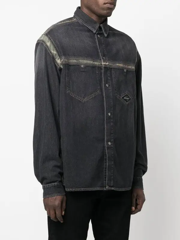 DIESEL® D-hor-fs Camouflage-print Shirt - Black