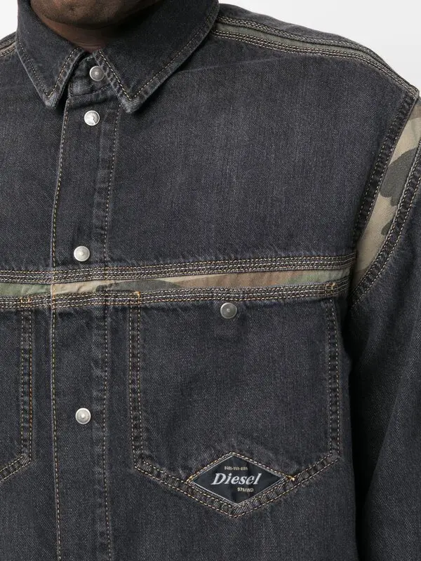 DIESEL® D-hor-fs Camouflage-print Shirt - Black