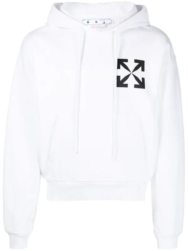 Off-White Arrows-print Cotton Hoodie - White