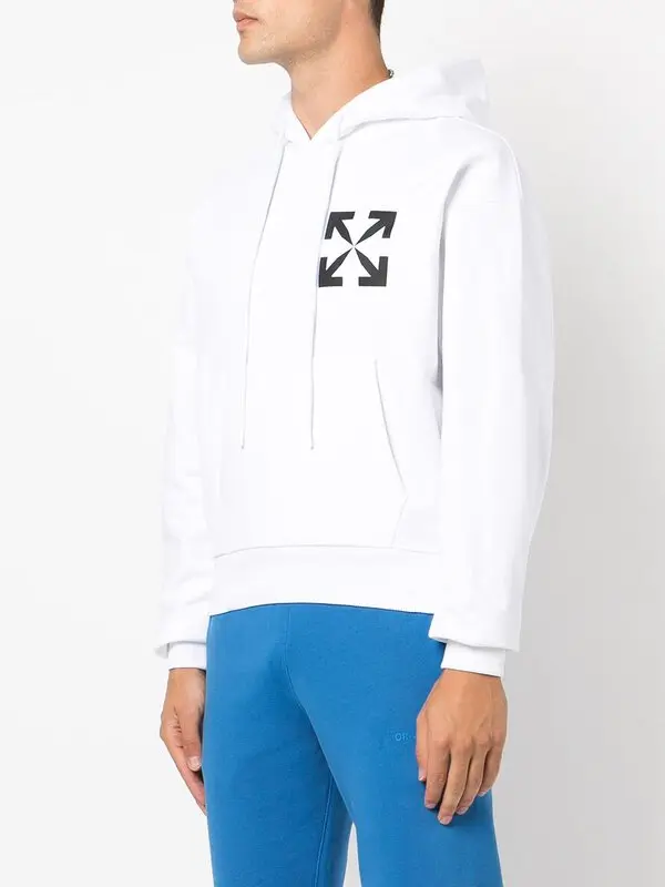 Off-White Arrows-print Cotton Hoodie - White