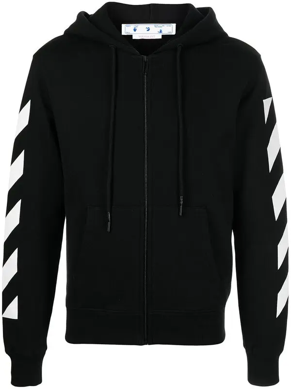 Off-White Arrows-print Cotton Zip-up Hoodie