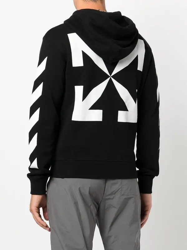 Off-White Arrows-print Cotton Zip-up Hoodie