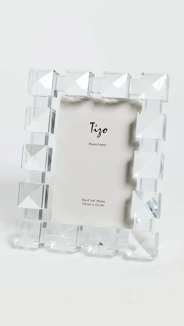 TIZO DESIGN Glass Square Pyramid Photo Frame 4x6