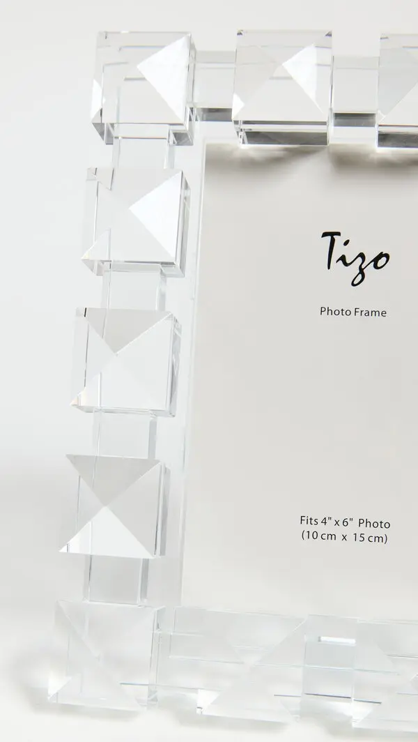 TIZO DESIGN Glass Square Pyramid Photo Frame 4x6