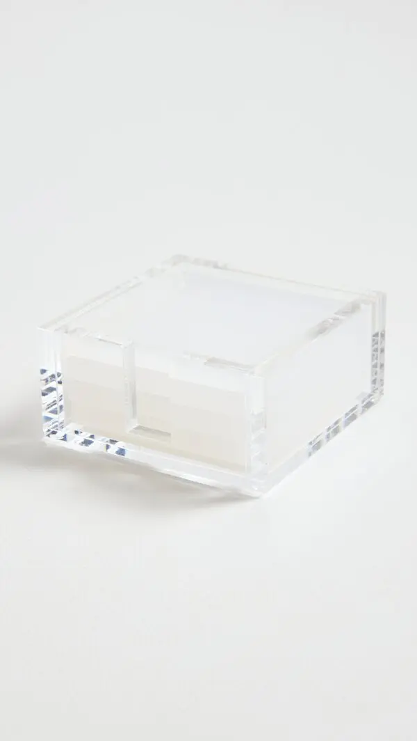 TIZO DESIGN Lucite Coaster Set - Clear/white