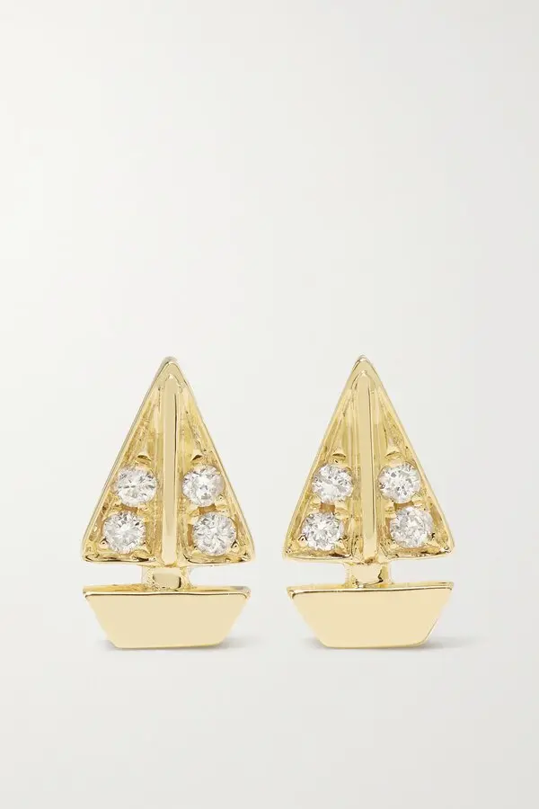 Yvonne Léon 9-karat Diamond Earrings - Gold