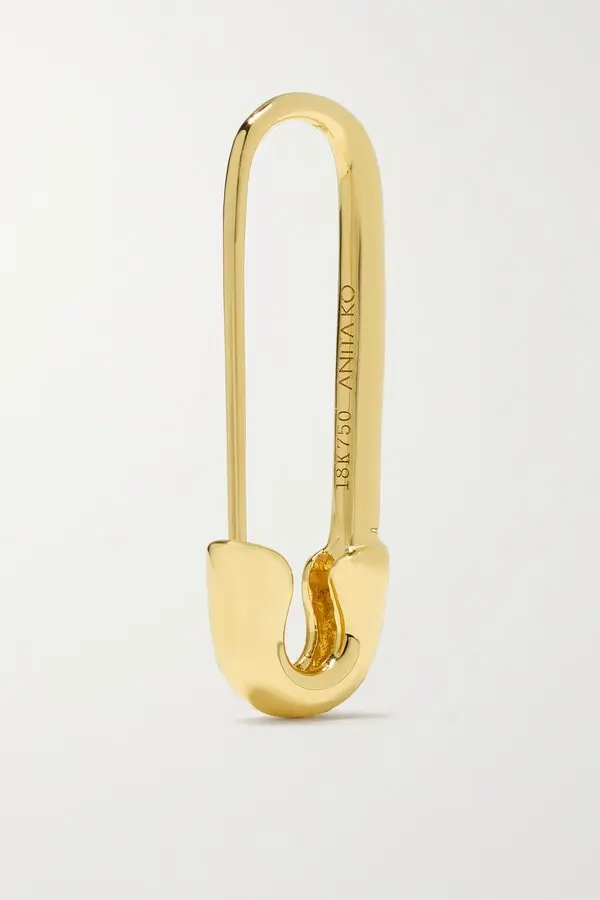ANITA KO Safety Pin 18-karat Single Earring - Gold