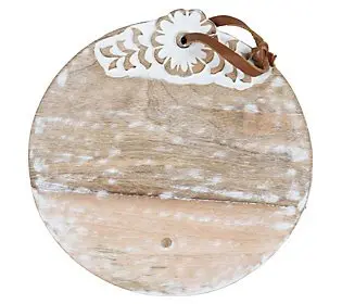 FORESIDE HOME & GARDEN 8' Round White Wood Cutt Ing Board - One-color