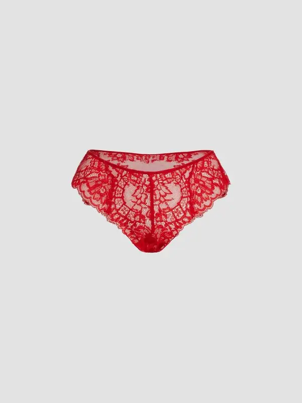 Wolford Belle Fleur Lace Bikini Brief - Red