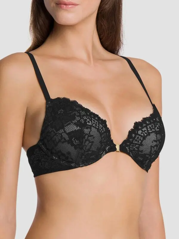 Wolford Belle Fleur Push-up Demi Bra - Black