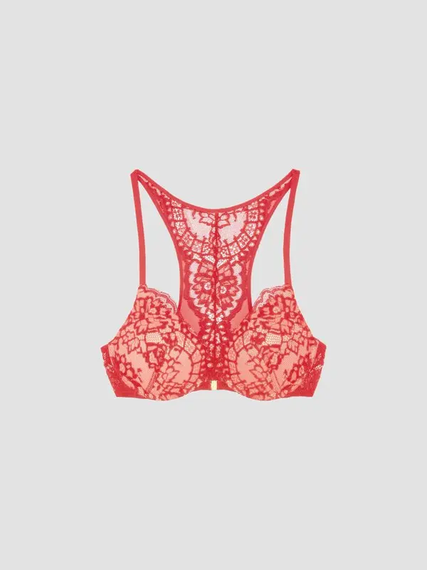 Wolford Belle Fleur Push-up Demi Bra - Red