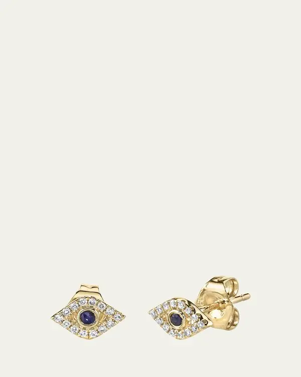 SYDNEY EVAN 14k Diamond Mini Evil Eye Single Stud Earring - Gold