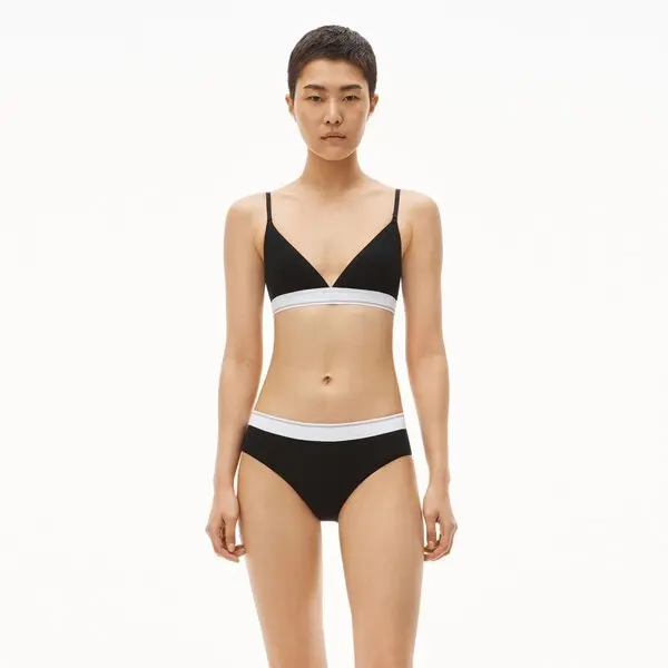 Alexander Wang Bralette In Ribbed Jersey - Black