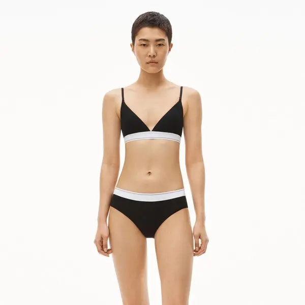 Alexander Wang Bralette In Ribbed Jersey - Black