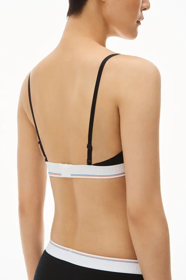Alexander Wang Bralette In Ribbed Jersey - Black