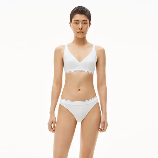 Alexander Wang V-neck Bralette In Ribbed Jersey - White