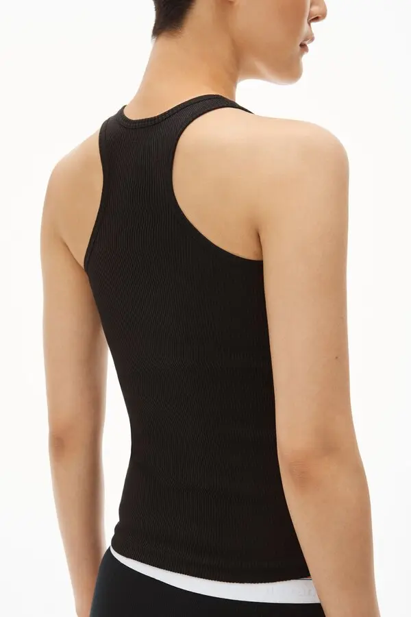 Alexander Wang Racerback Tank In Ribbed Cotton Jersey