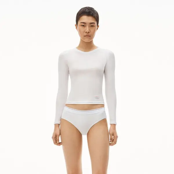 Alexander Wang Long-sleeve Tee In Ribbed Cotton Jersey