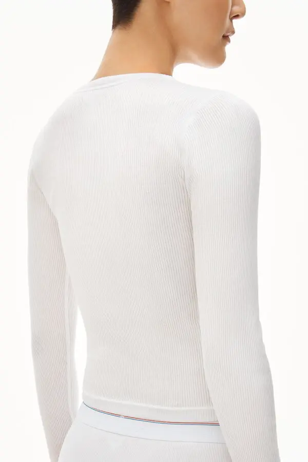 Alexander Wang Long-sleeve Tee In Ribbed Cotton Jersey
