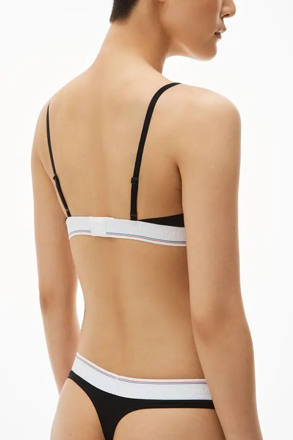 Alexander Wang Classic Thong In Ribbed Jersey - Black